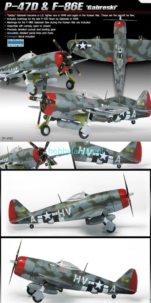 P-47D & F-86E "Gabby" Gabreski 1:72, Academy 12530, Academy 12546 ...